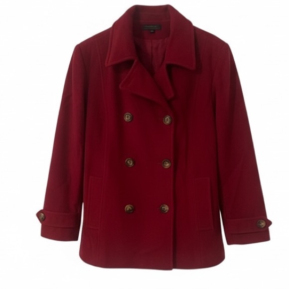 Jason Kole | Jackets & Coats | Jason Kole Red Pea Coat | Poshmark
